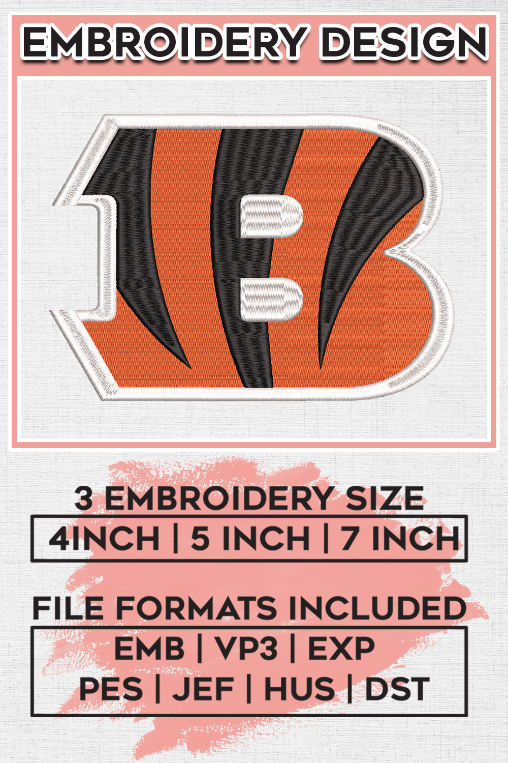 Cincinnati Bengals Embroidery Designs, NFL Bengals, NFL Embroidery ...