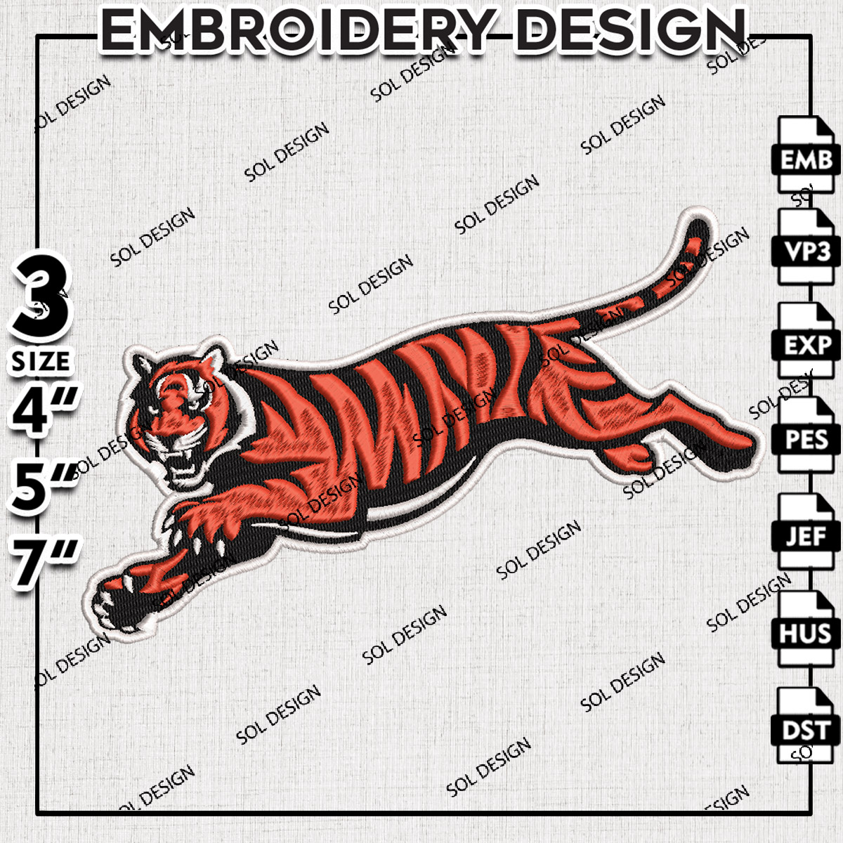 Cincinnati Bengals Mascot Embroidery Designs, NFL Bengals, NFL ...