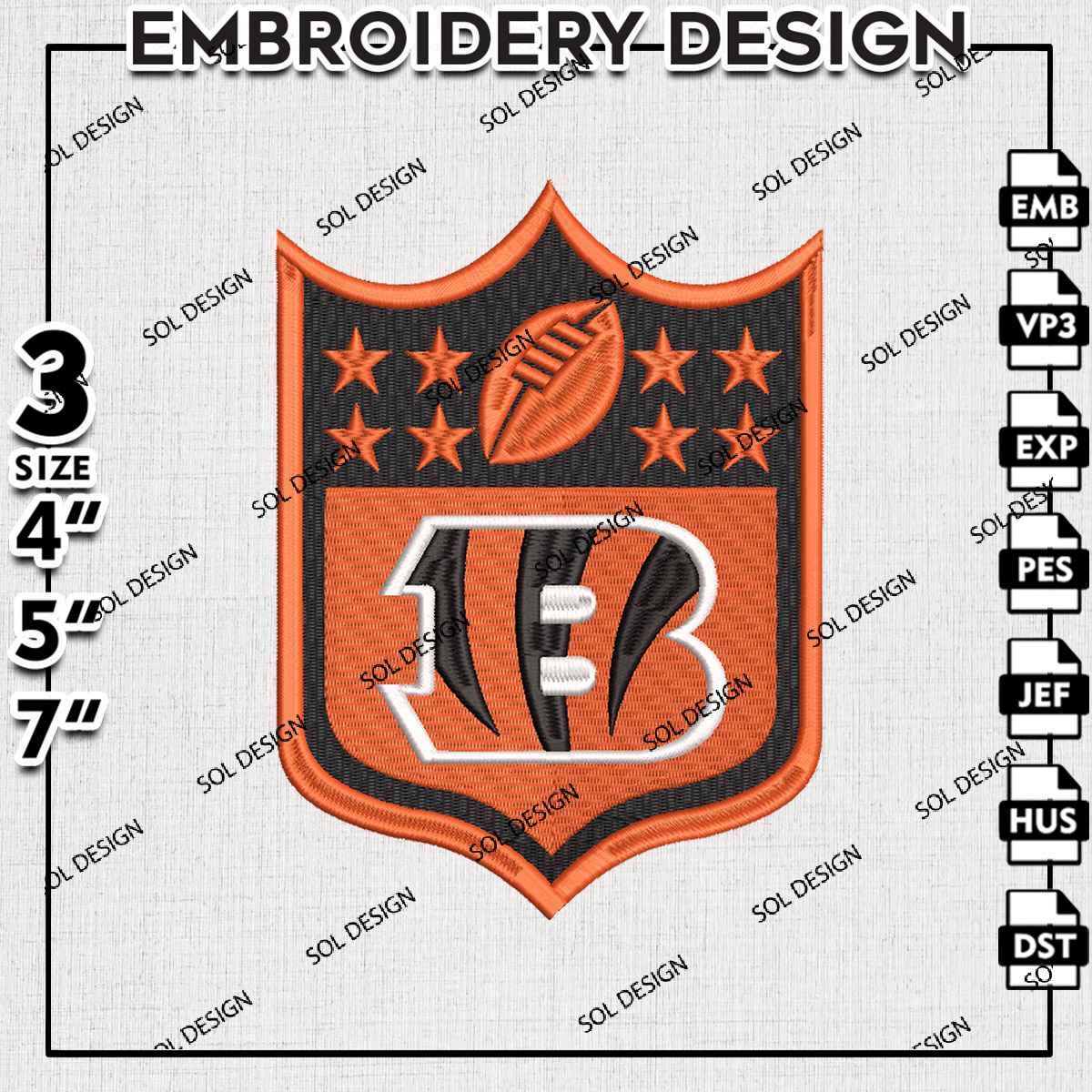 NFL Cincinnati Bengals Embroidery Designs, NFL Bengals, NFL Embroidery ...