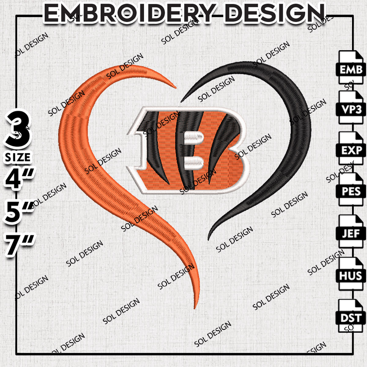 NFL Cincinnati Bengals Logo Embroidery Designs, NFL Bengals, NFL ...