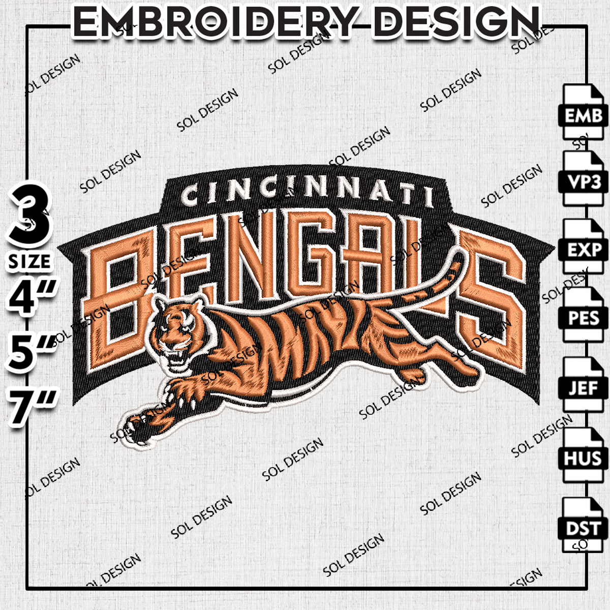 NFL Cincinnati Bengals Machine Embroidery Designs, NFL Bengals, NFL ...
