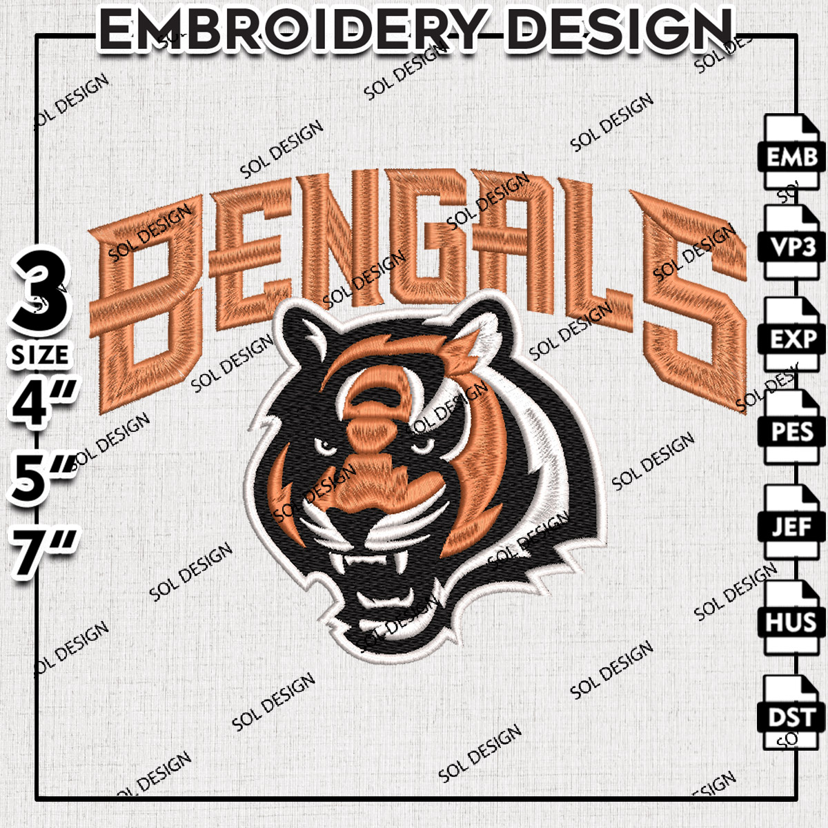 NFL Cincinnati Bengals Logo Embroidery Designs, NFL Bengals, NFL ...