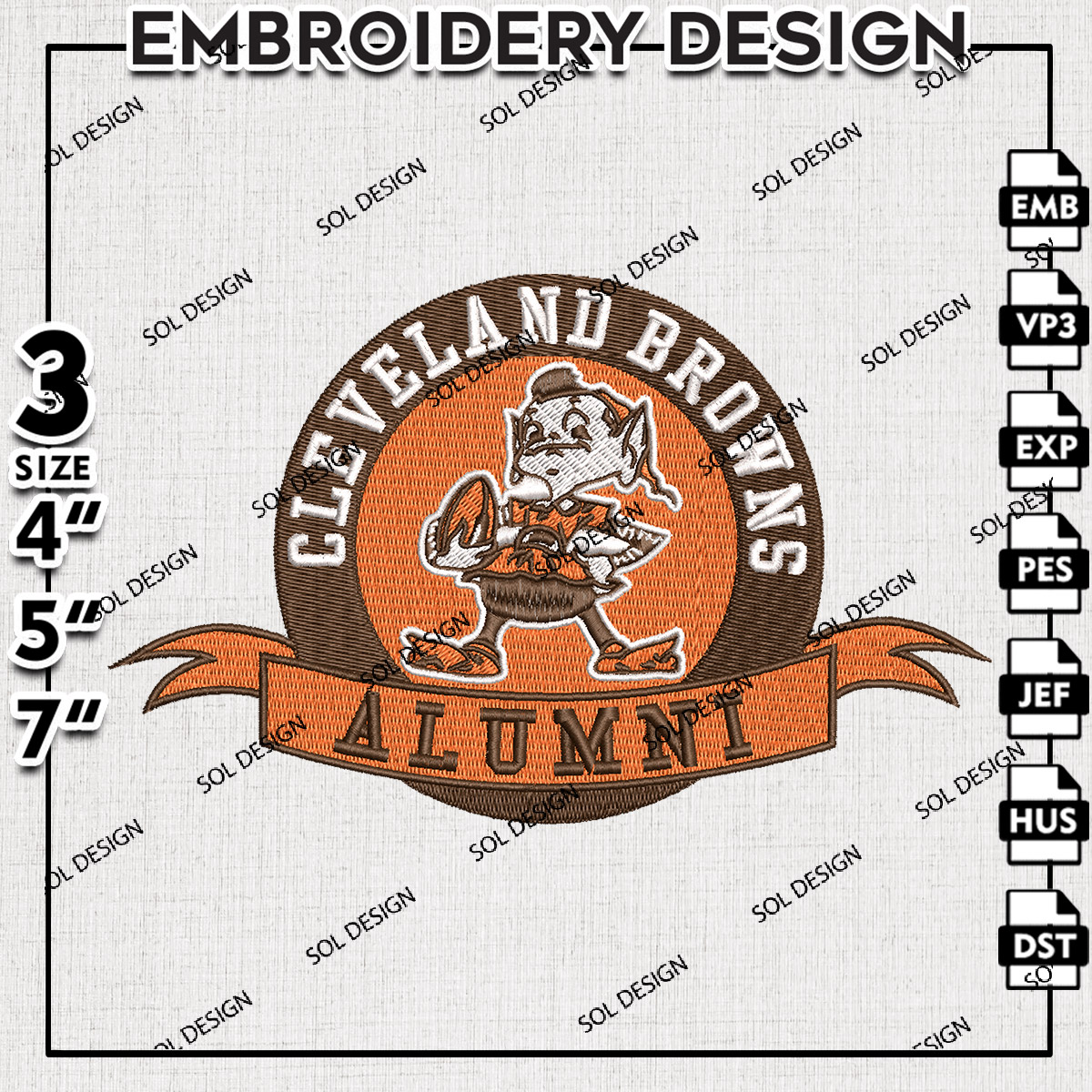 NFL Cleveland Browns Alumni Embroidery Designs, NFL Browns, NFL ...