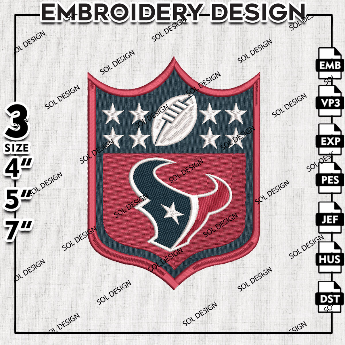 Houston Texans Embroidery Designs, NFL Texans, NFL Embroidery Designs ...