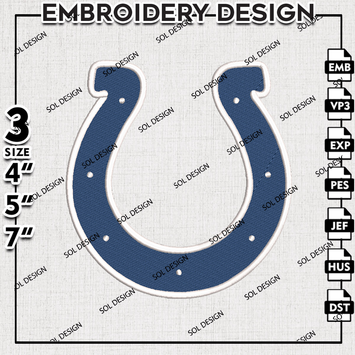 Indianapolis Colts Embroidery Design Files, NFL Colts, NFL Embroidery ...