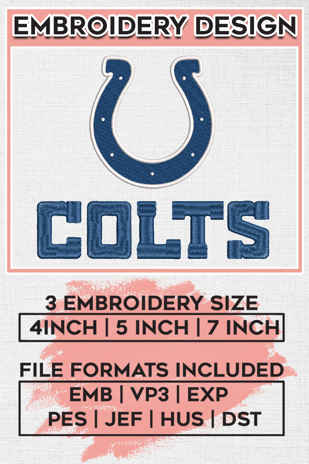 NFL Indianapolis Colts Embroidery Designs, NFL Colts, NFL Embroidery ...