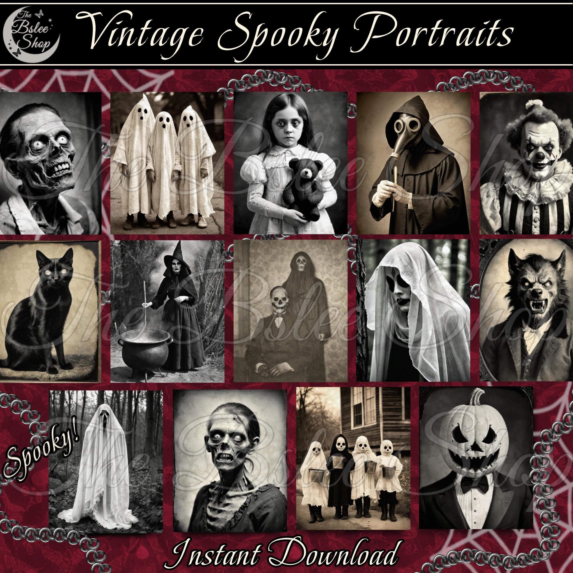 Halloween Scary Photos, Printable Old Spooky Portraits, Gothic Horror ...