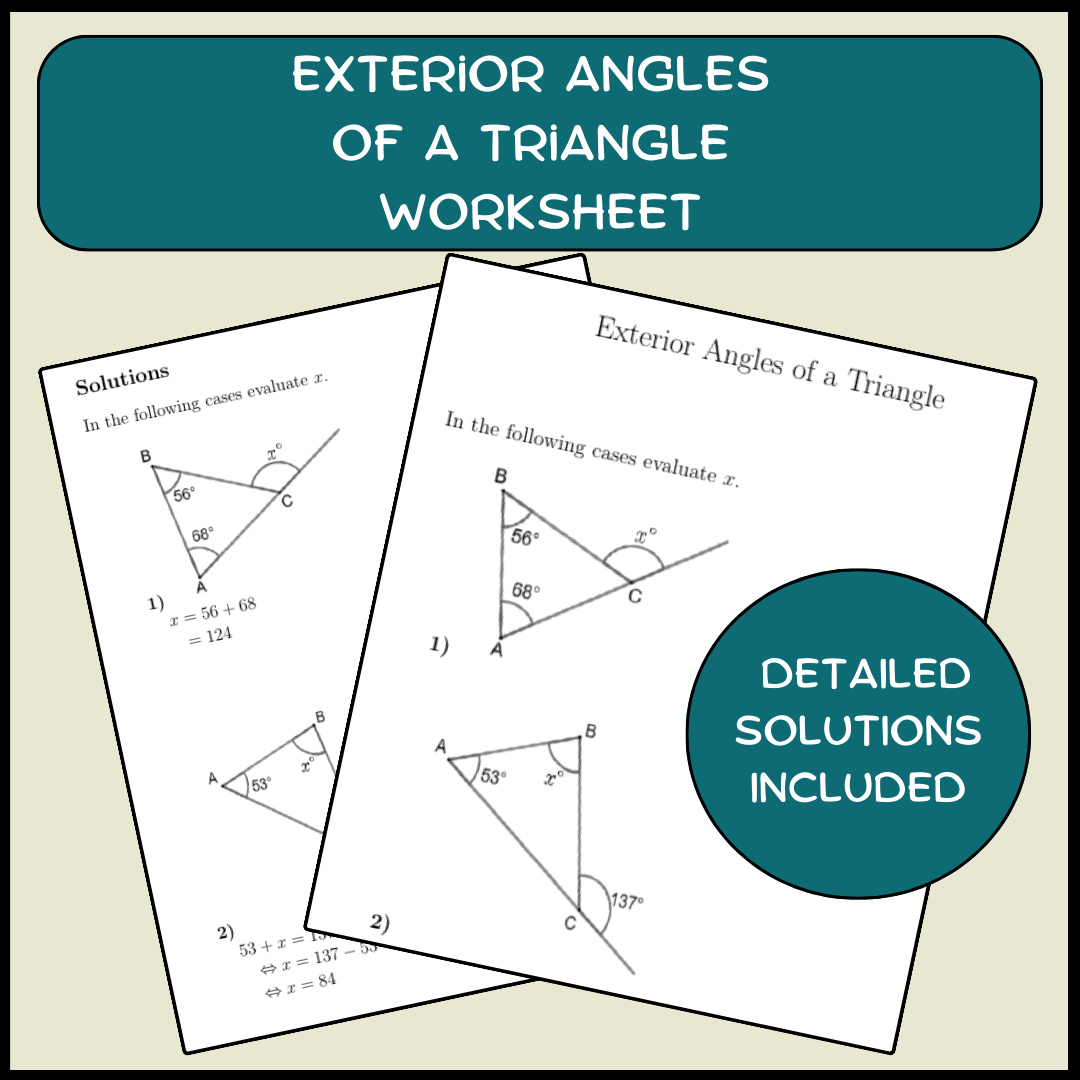 Interior and exterior angles in regular polygons worksheet (with solutions)