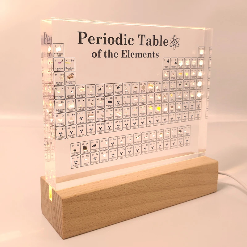 Mendeleev Acrylic Periodic Table with Real Elements Teaching Display ...