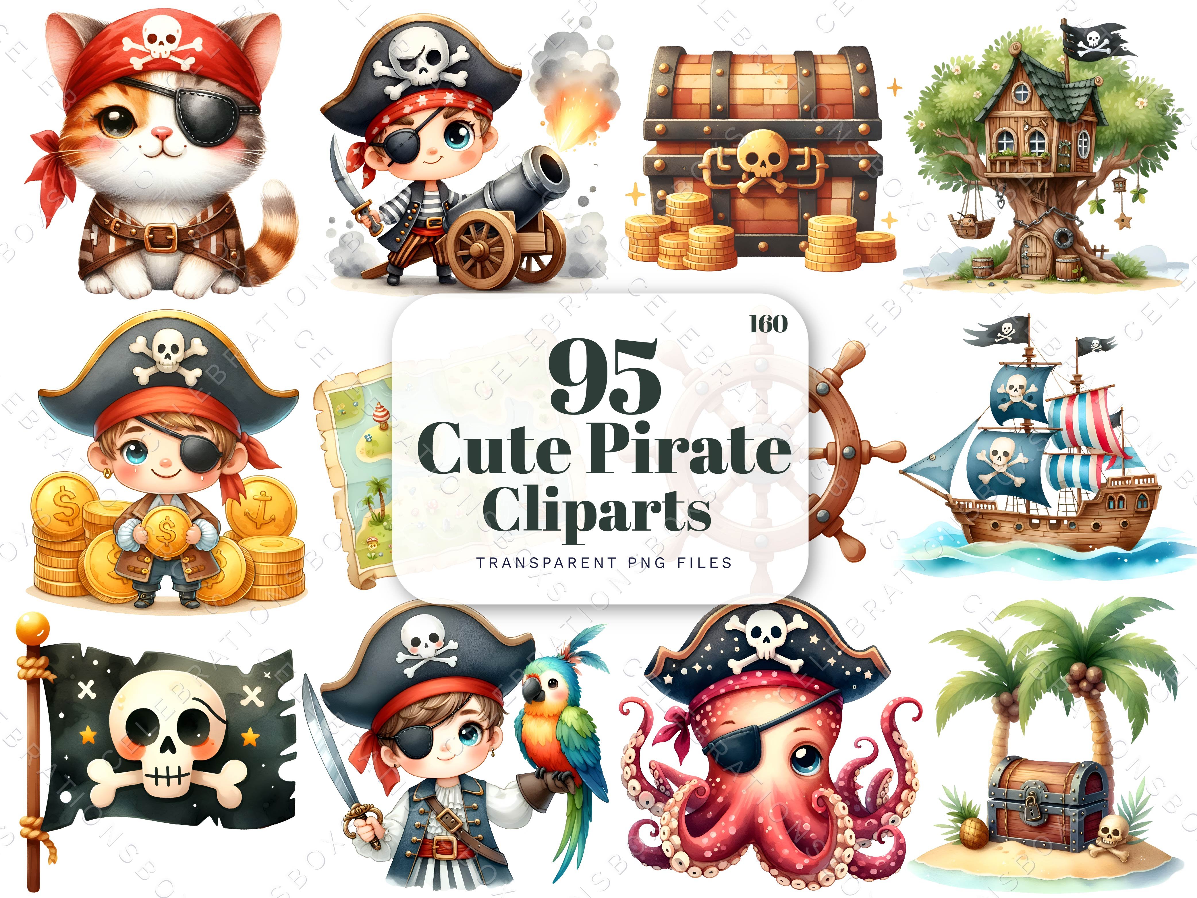 Cute Pirate Clipart Bundle | 160 - Payhip