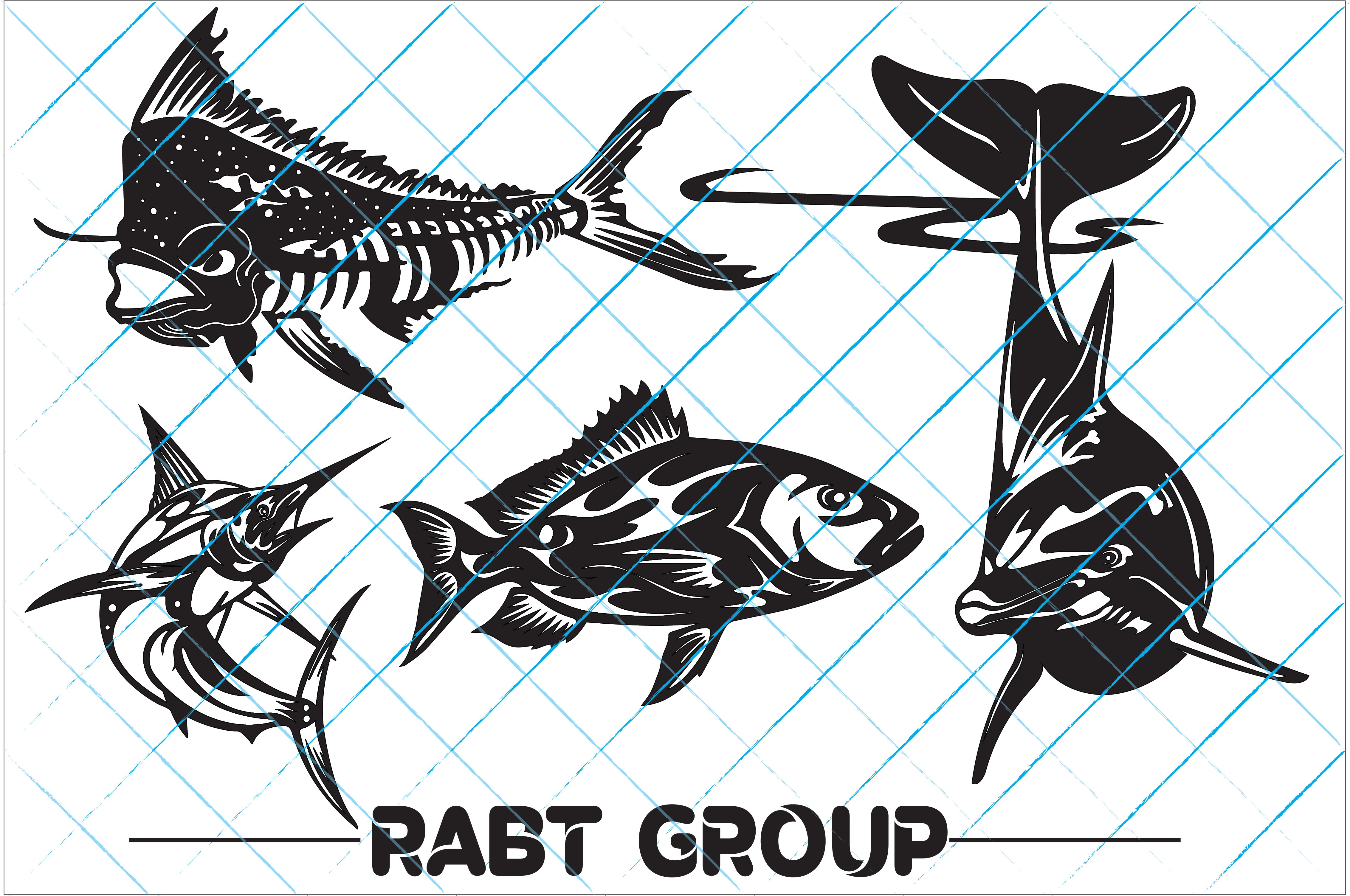 8 Fishes Vector DXF Files for CNC Laser Cutting – Digital Download by ...