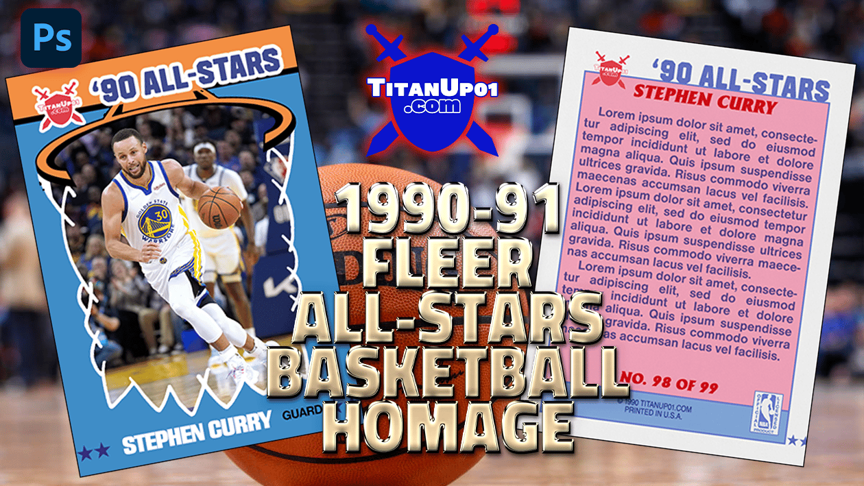 1990-91 Fleer All-Stars Basketball Homage Photoshop PSD Templates