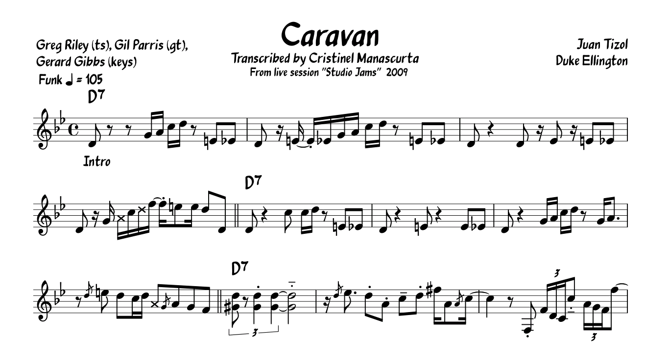 Greg Riley, Gil Parris, Gerard Gibbs - Caravan, clarinet - Payhip