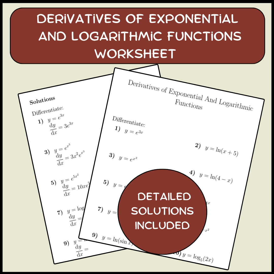Exponential And Logarithmic Equations Worksheet With Answers
