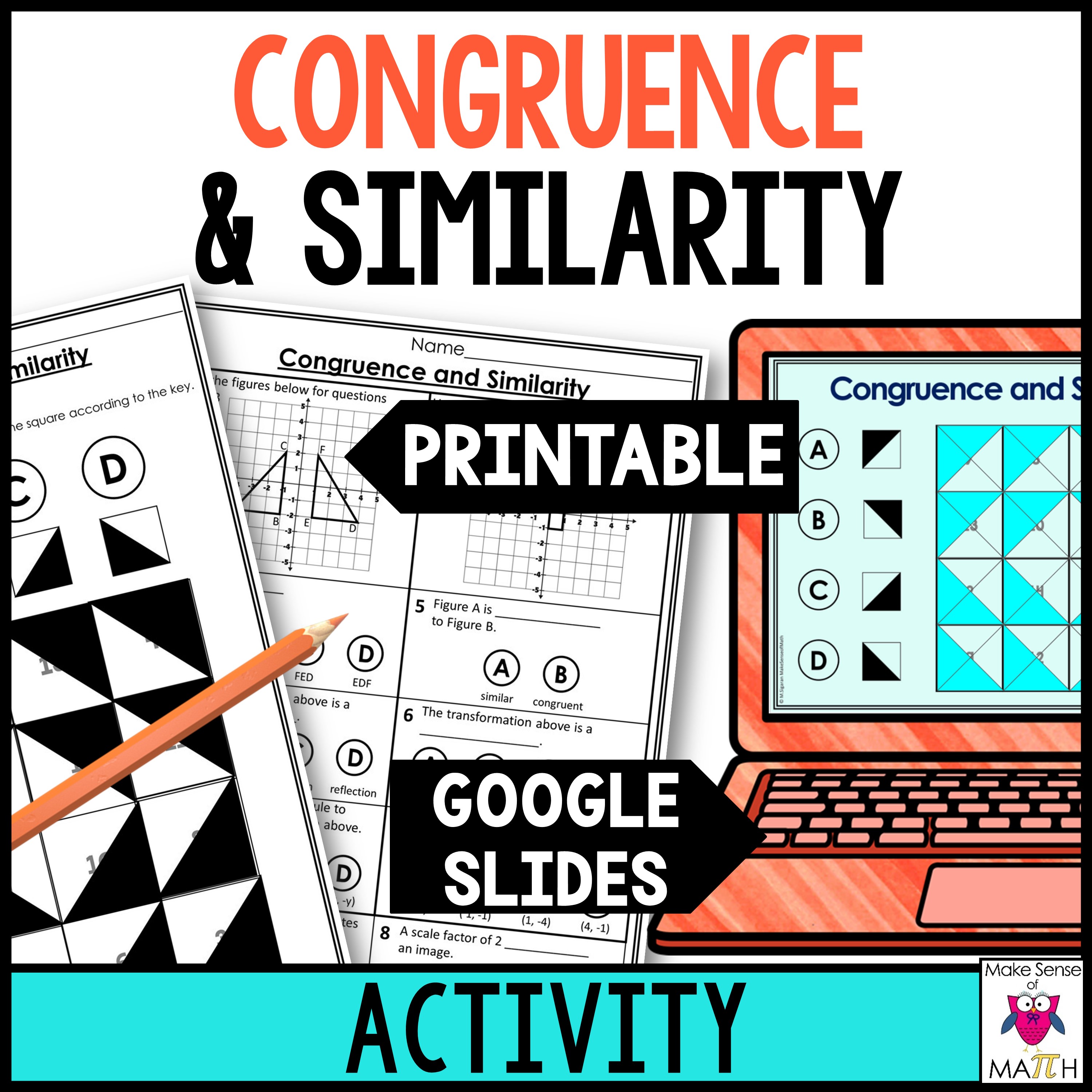Congruence and Similarity with Transformations Activity Digital and ...