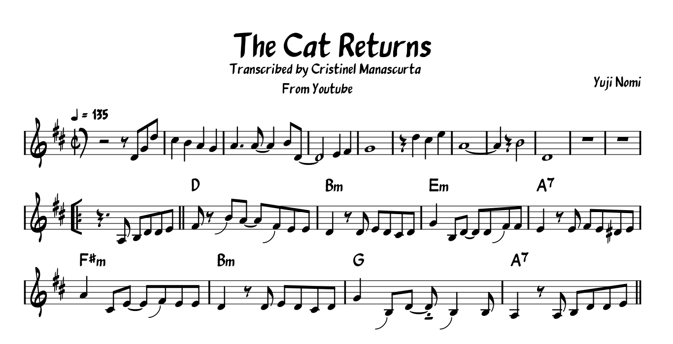 The Cat Returns - clarinet - Payhip