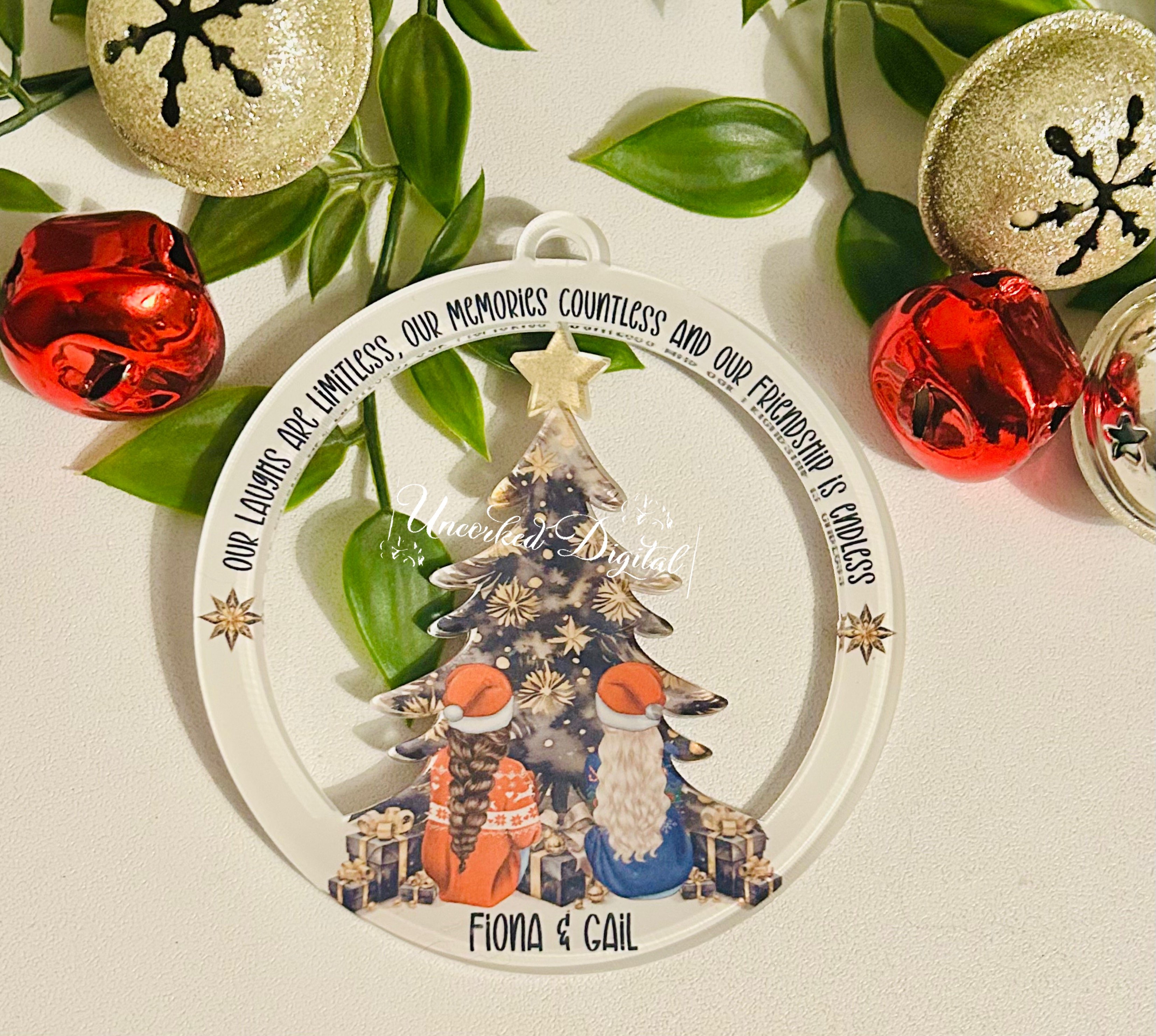 Tree bauble friendship with and without text (woodform) - Payhip