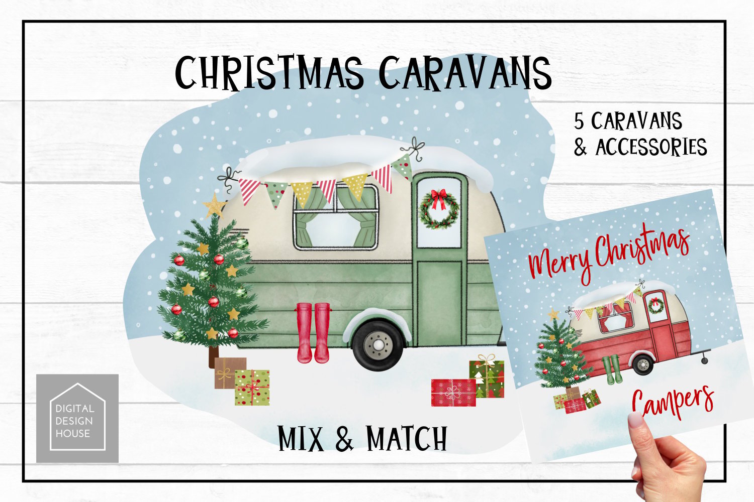 Christmas Caravans Mix and Match Clipart - Payhip