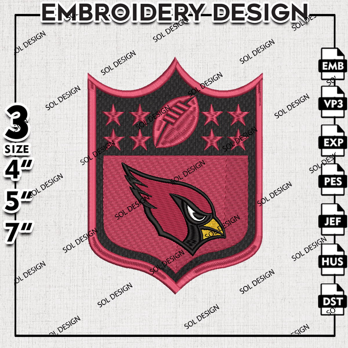Arizona Cardinals Embroidery Designs, NFL Cardinals, NFL Embroidery ...