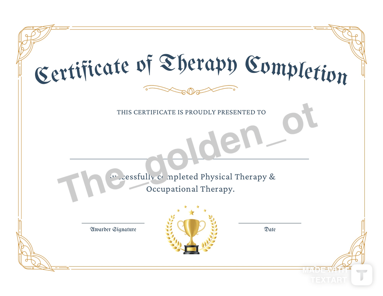 Certificate of Therapy Completion - Payhip