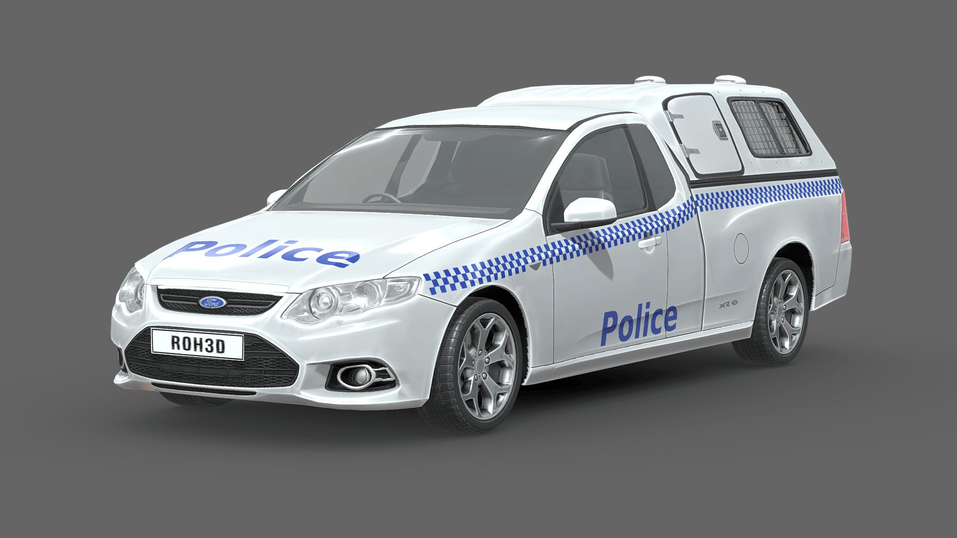 Low Poly Car - Ford Falcon FG UTE Police 2011 - Payhip