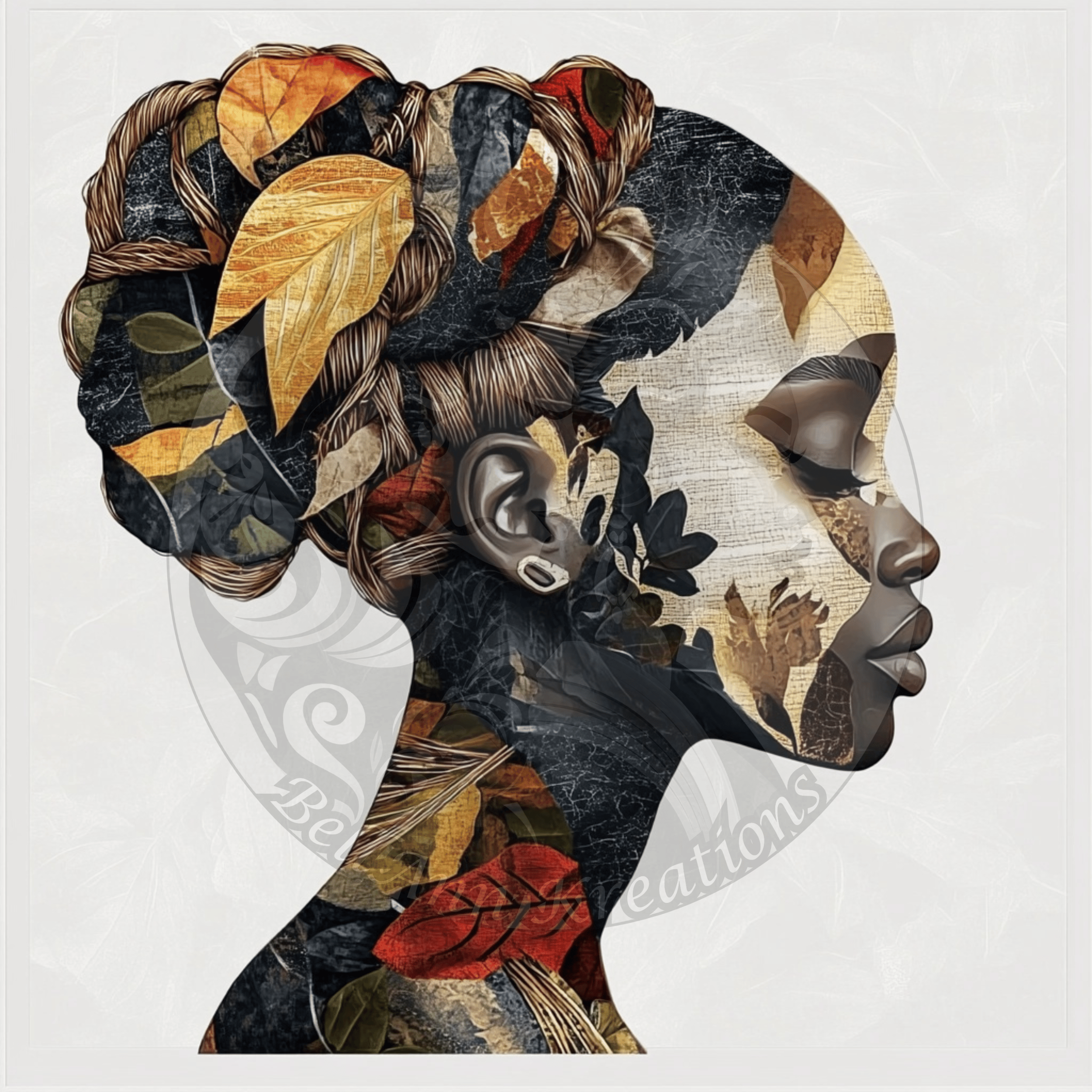 Nature’s Essence: Afrocentric Collage Art PNG Bundle – 10 Unique ...