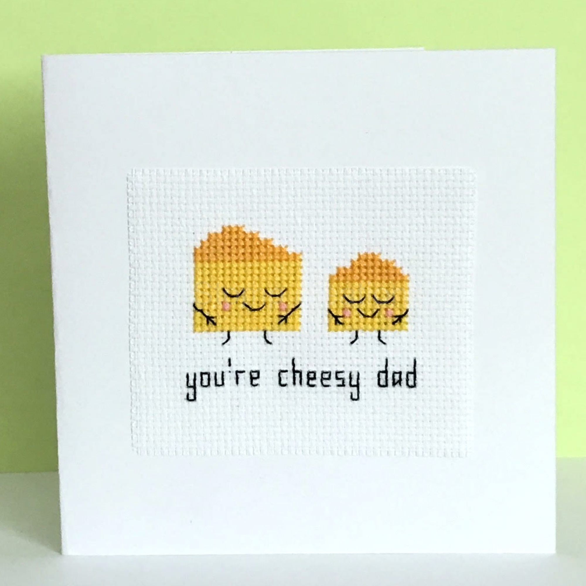 Dad Cheese Card Cross Stitch Pattern - You're Cheesy Dad - Downloadable PDF