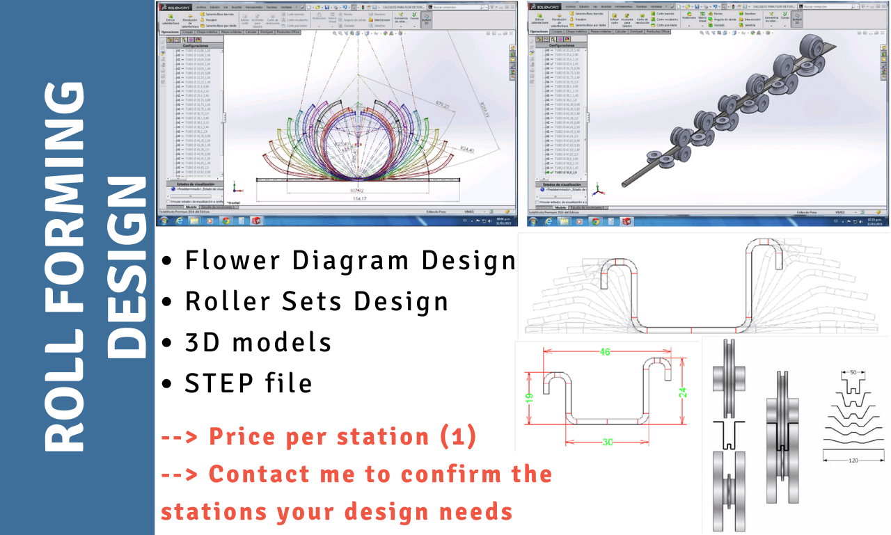 Design of roll forming Flower Diagram