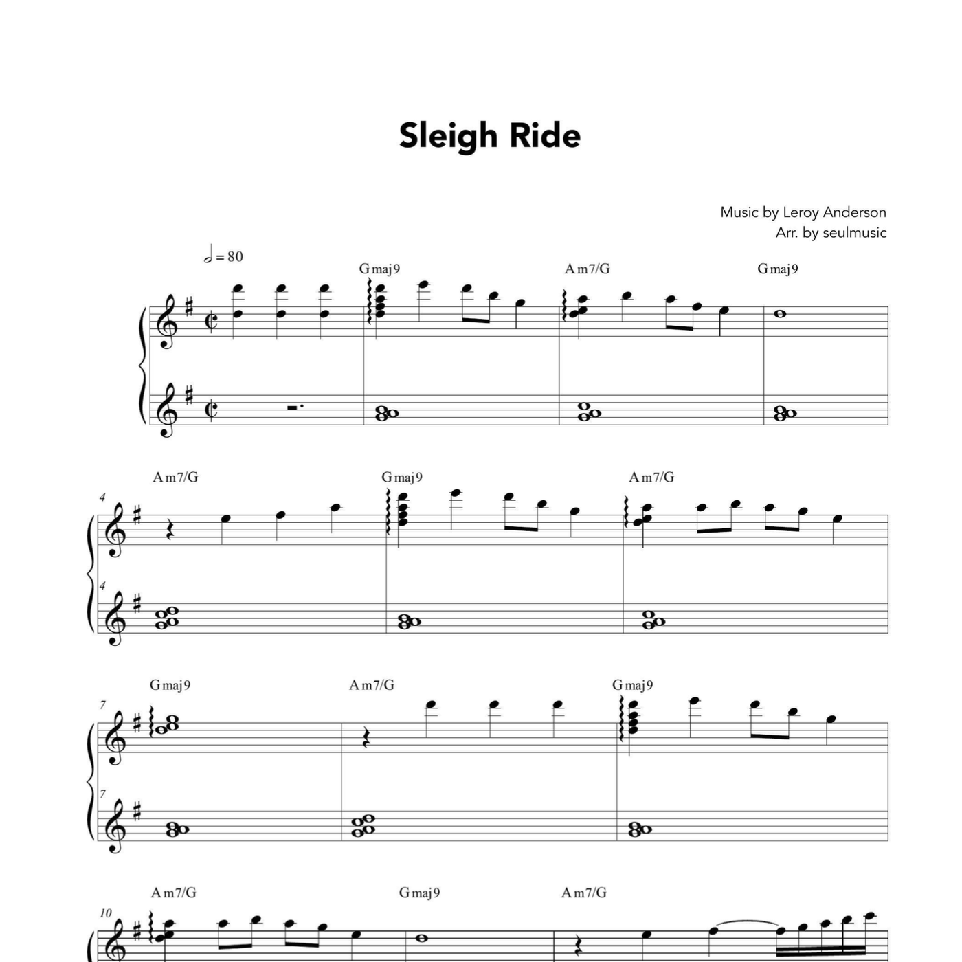 Sleigh Ride (Jazz)- Arr. by seulmusic - Payhip
