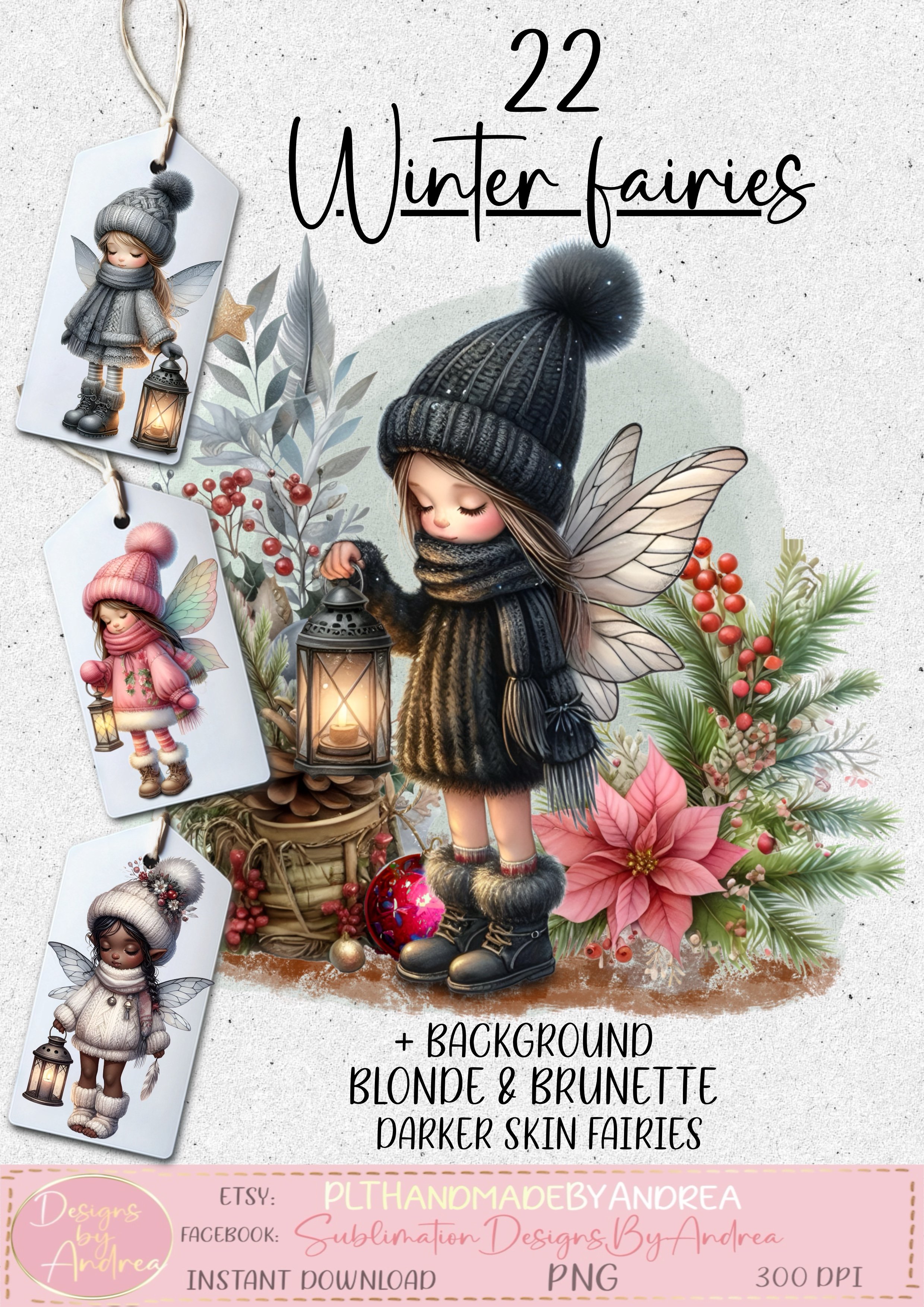 Gorgeous winter fairies. 22 fairies, blonde, brunette and darker skin ...