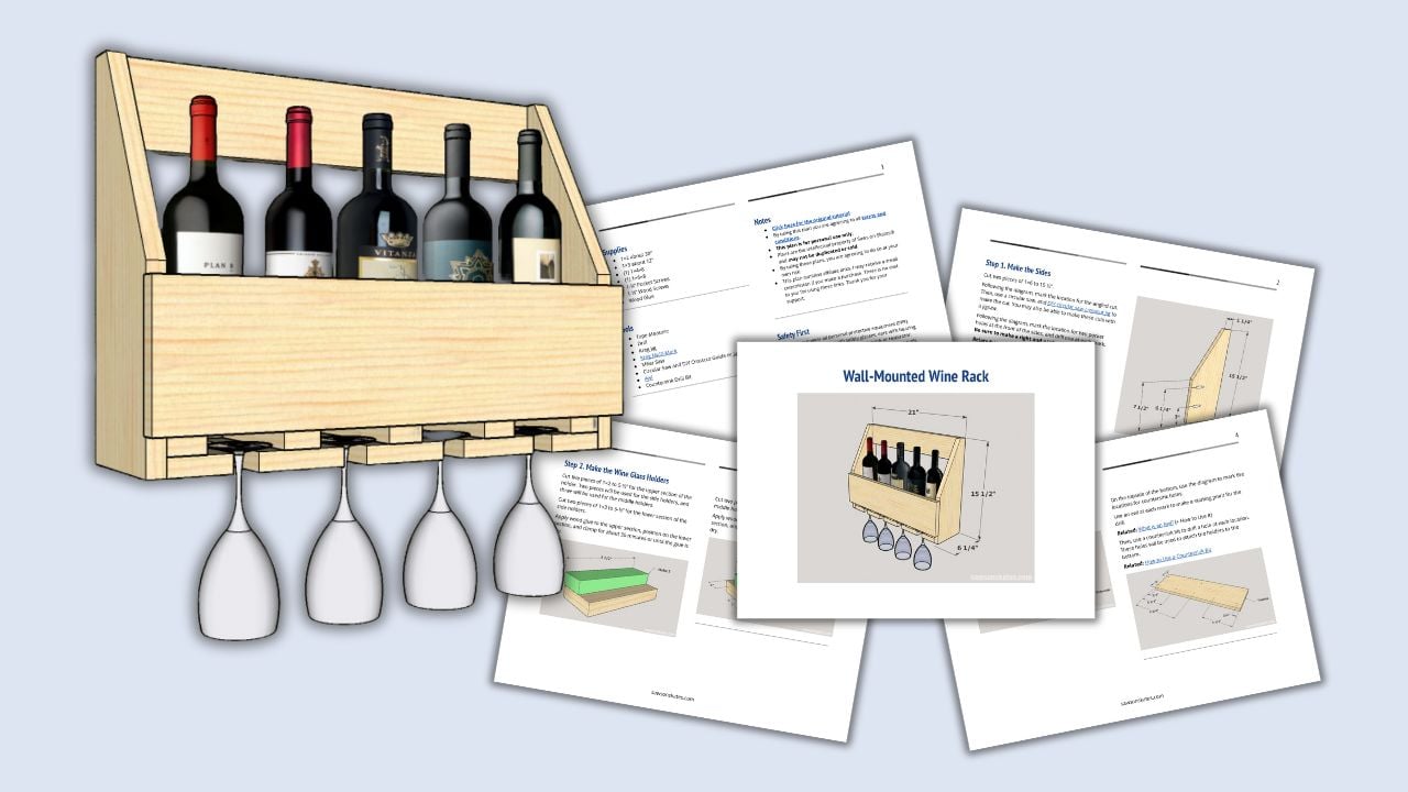 Wall-Mounted Wine Rack PDF Plan