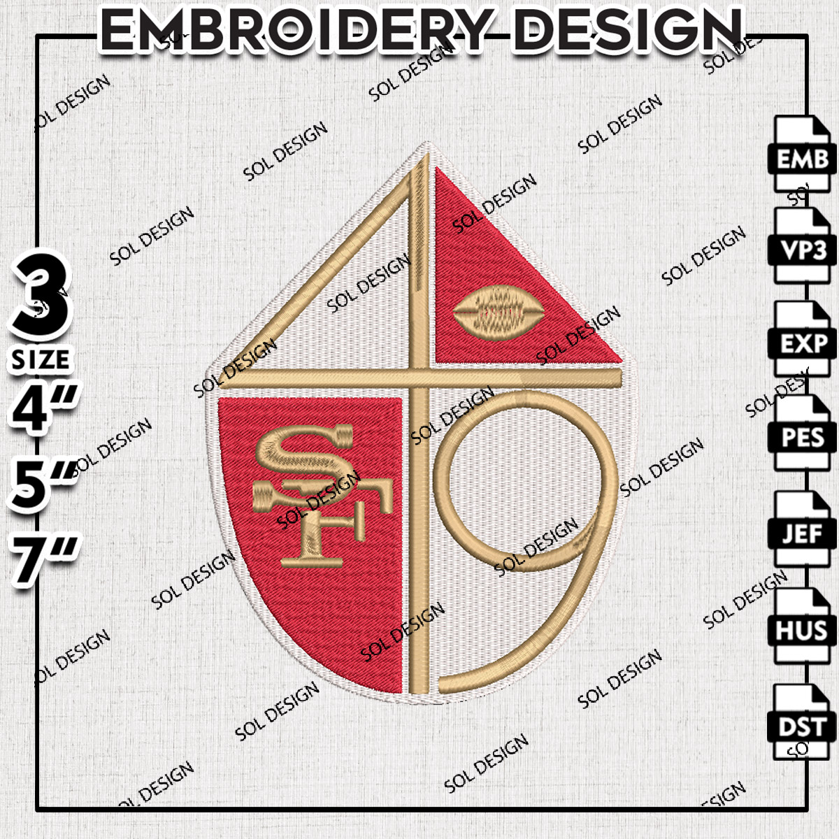 NFL San Francisco 49ers Embroidery Designs, NFL 49ers Embroidery ...