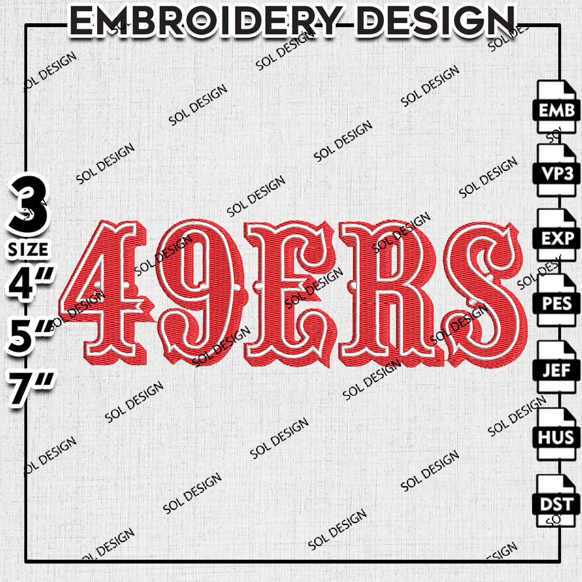 San Francisco 49ers Wordmark Logo Embroidery Designs, NFL 49ers ...