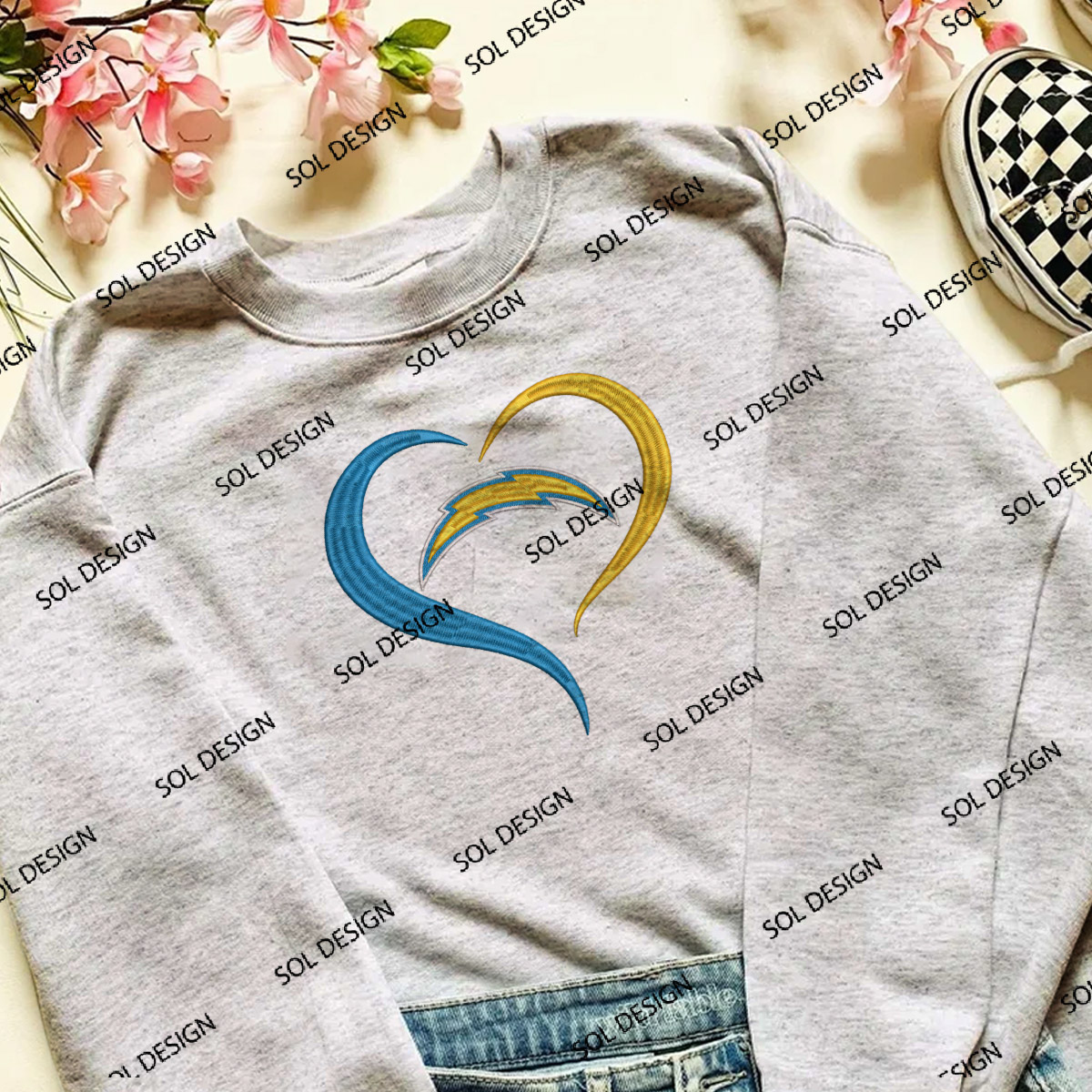 NFL Los Angeles Chargers Heart Embroidery Design Files, NFL Chargers ...
