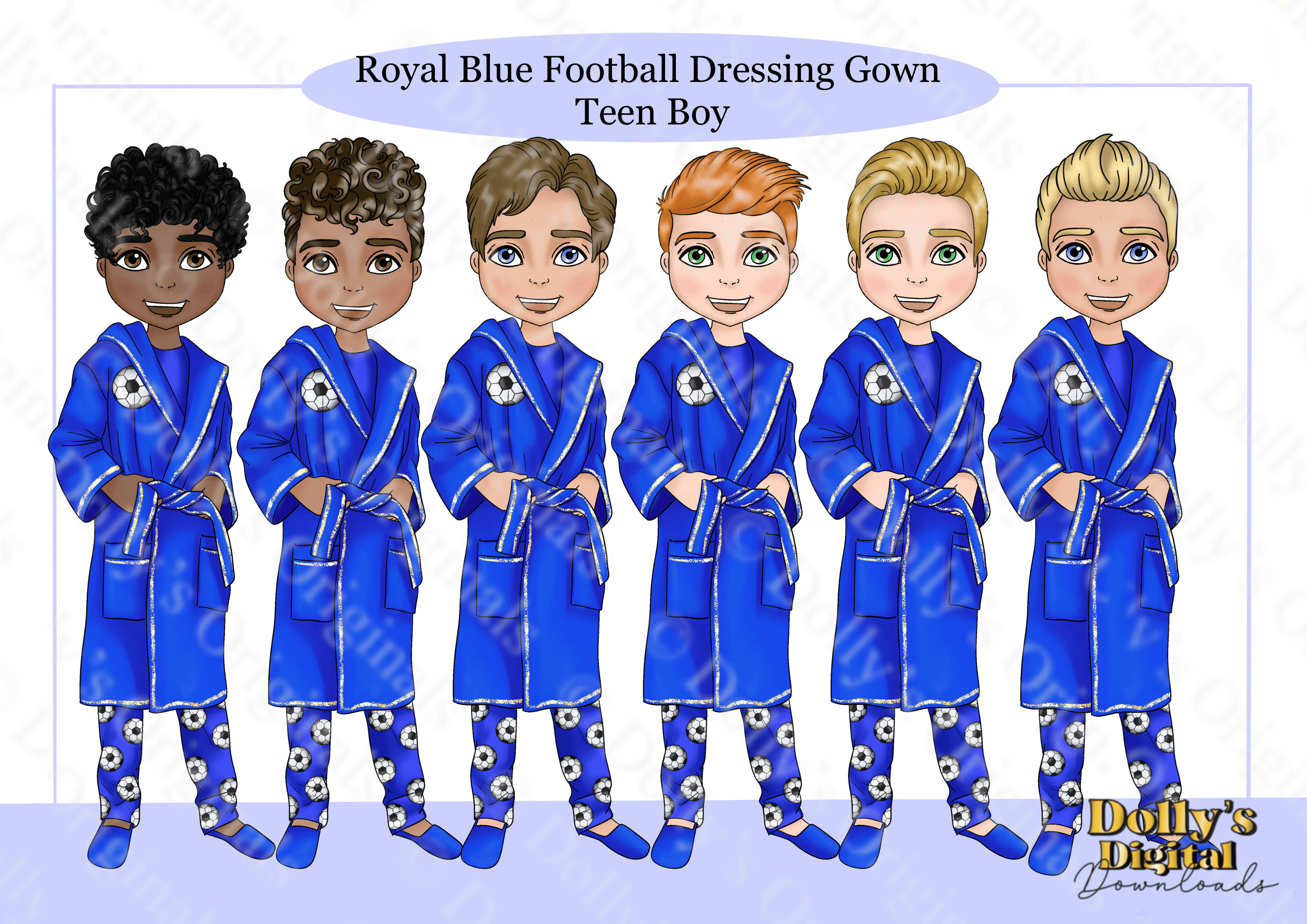 Royal Blue Football Dressing Gown Teen Boy - Payhip