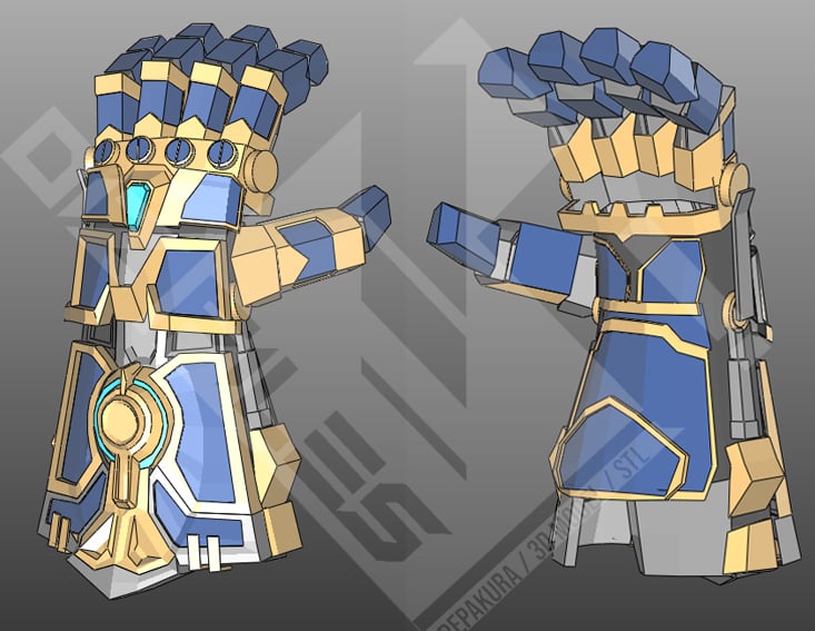 Arcane Vi gauntlet pepakura cosplay prop forarm patterns template