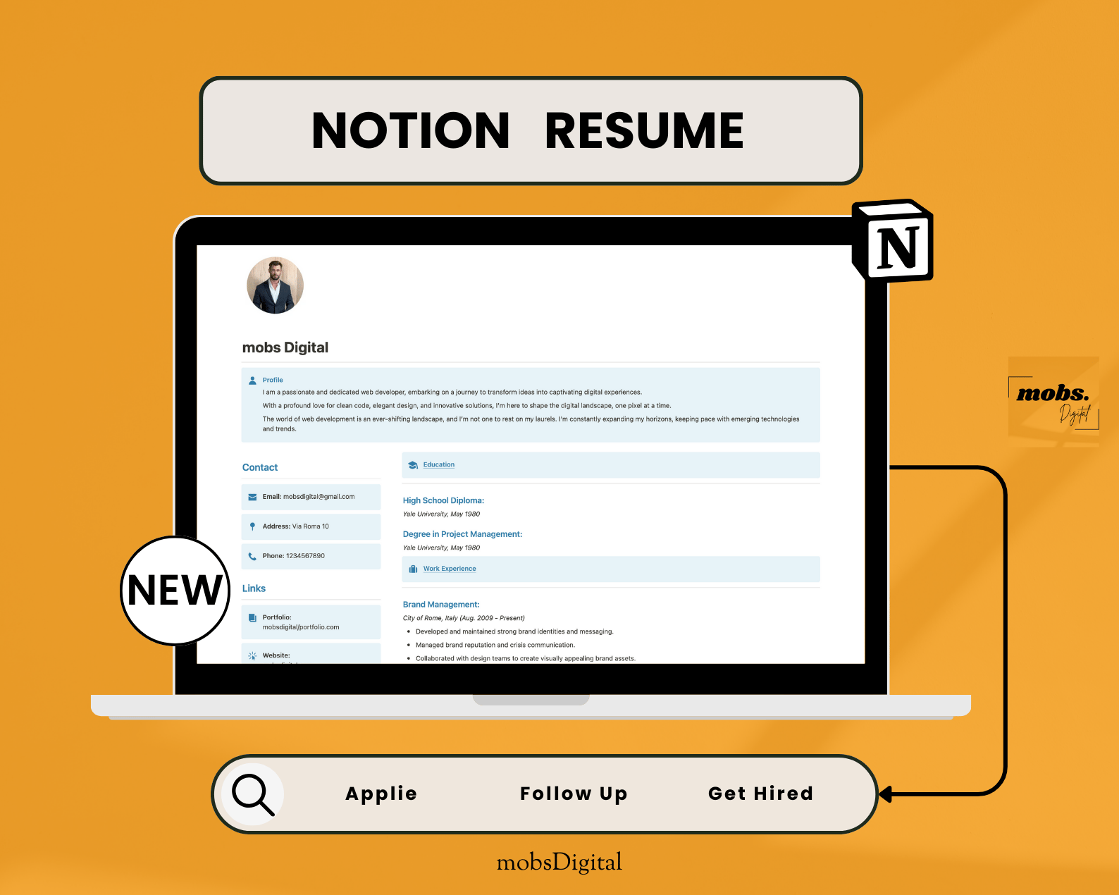 Notion Resume, CV Template for Job Application - Payhip