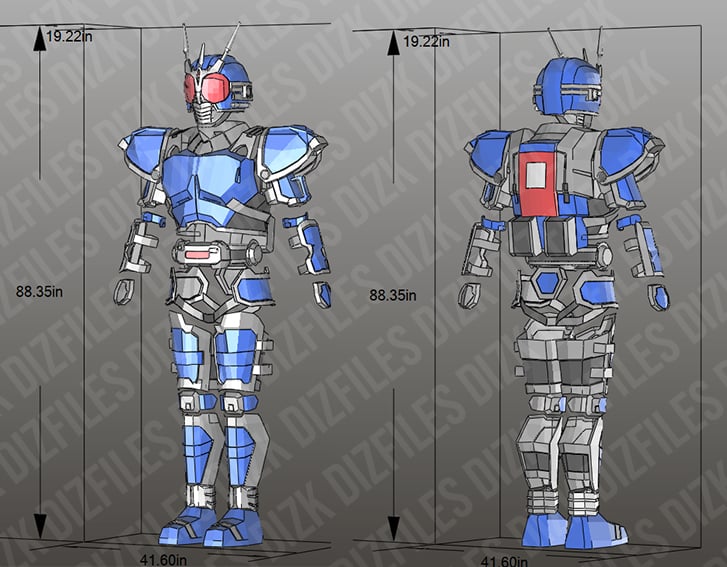 Kamen Rider G3-x pepakura foam cosplay template pattern