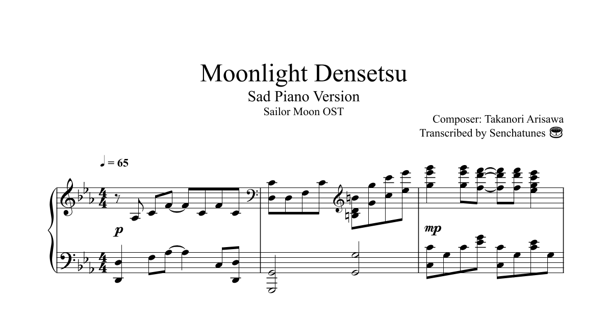 Moonlight Densetsu (Sad Piano Version) - Sailor Moon Opening Theme