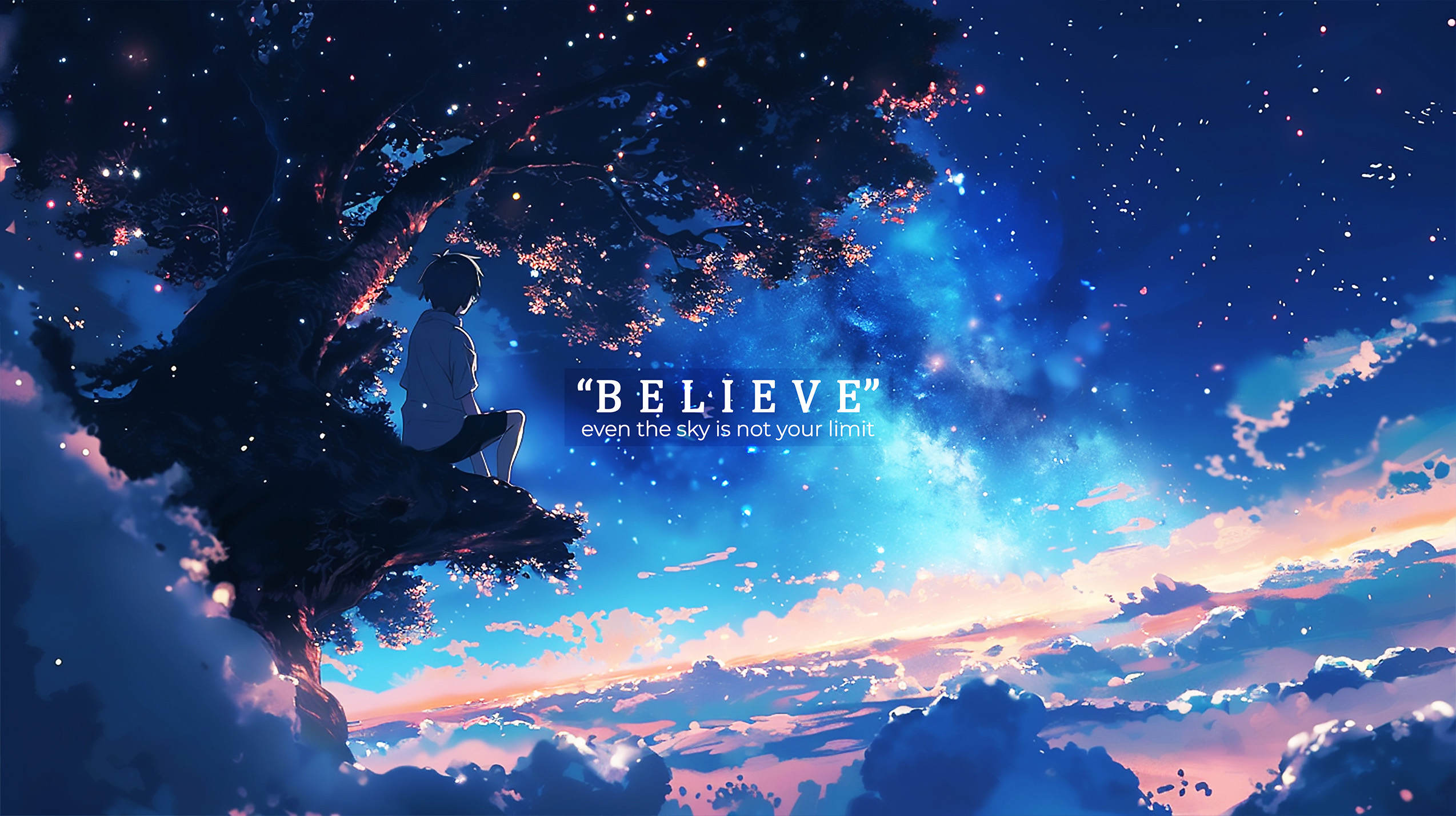 Anime The boy and the tree - Wallpaper - digital download - Payhip