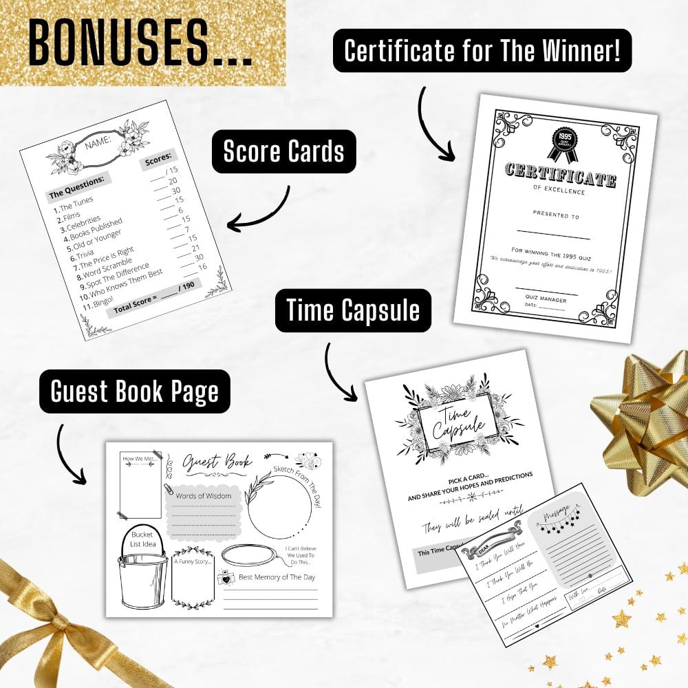 1995 BIRTHDAY PARTY GAMES Bundle With Guest Book & Time Capsule ...