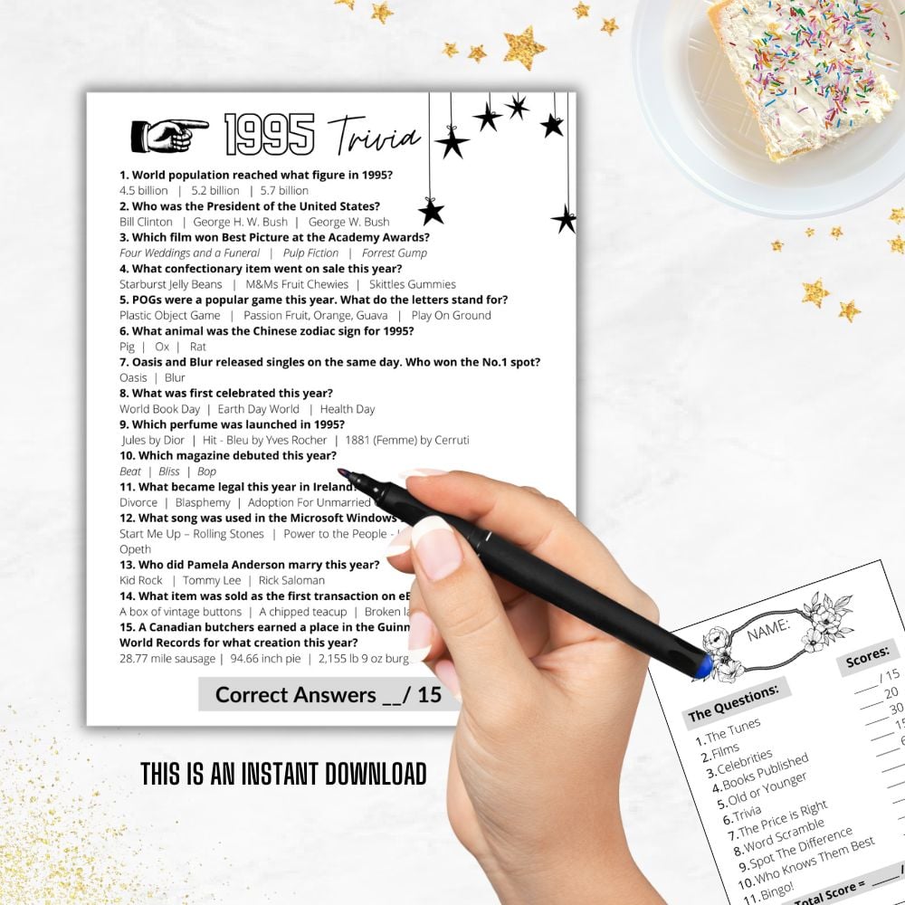 1995 BIRTHDAY PARTY GAMES Bundle With Guest Book & Time Capsule ...