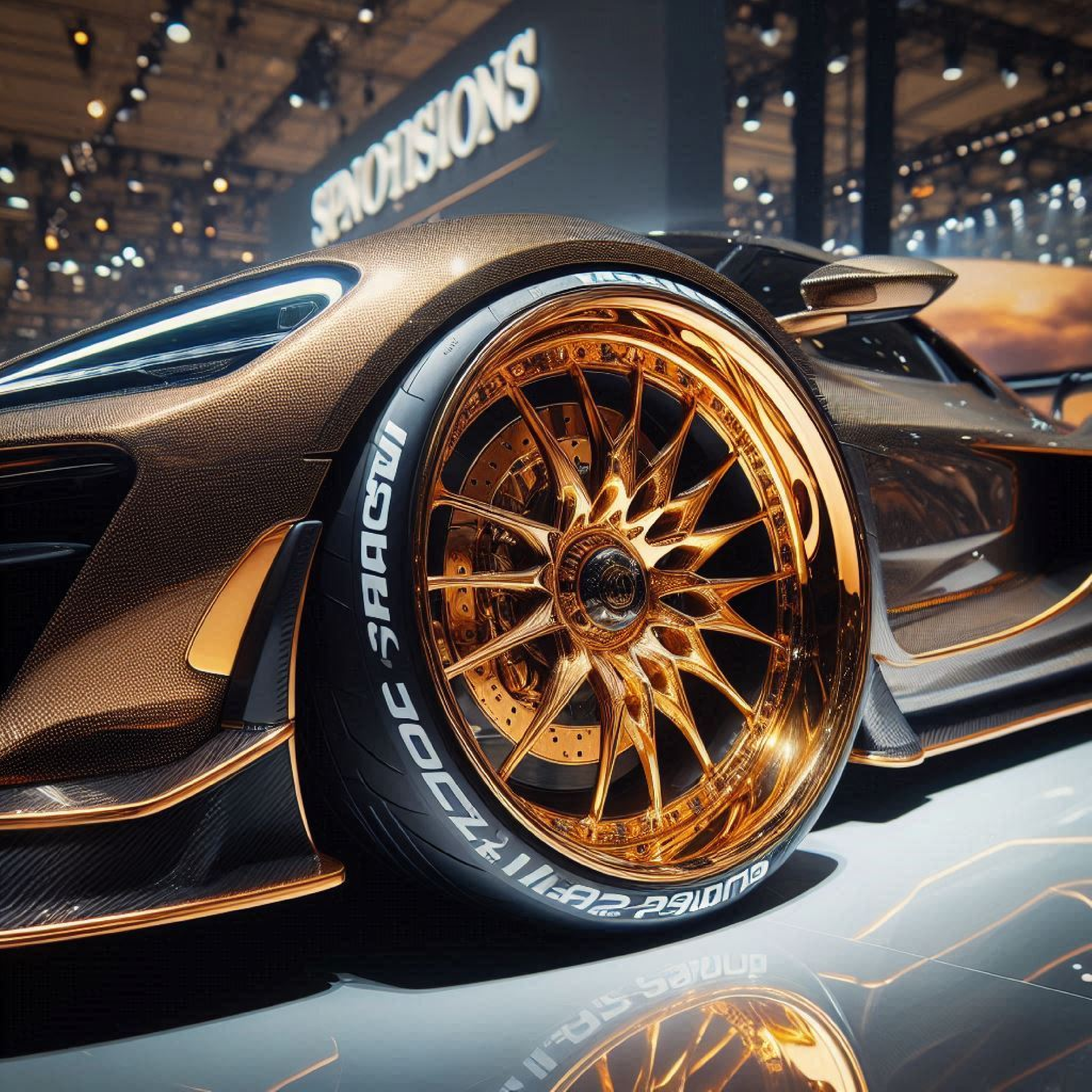 Super Sports Car Wheels Poster – High-Detail Digital Download of Bold ...