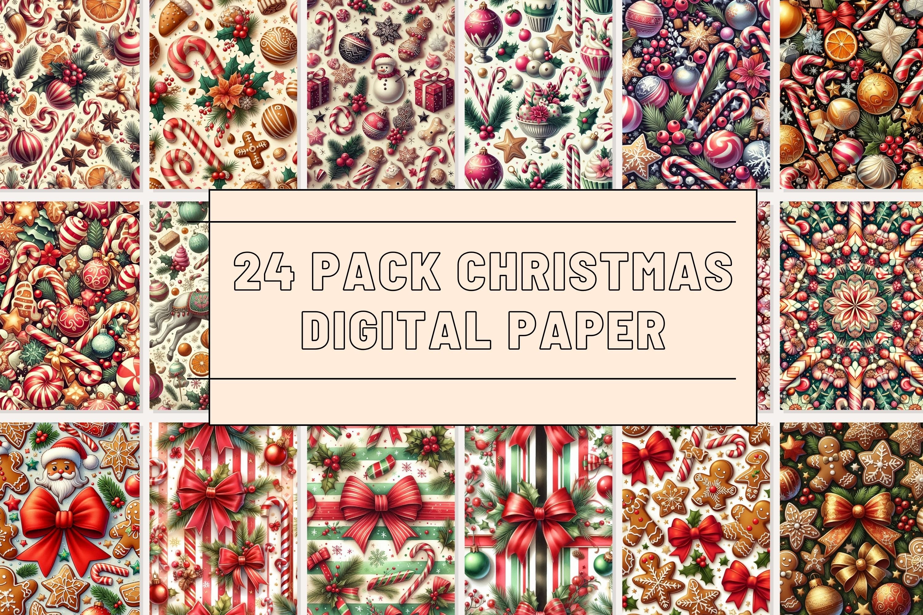 24 Pack of Digital Christmas Papers - Payhip