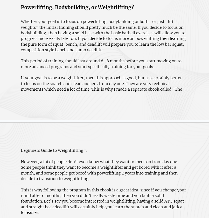 Beginners Guide to Lifting E-book and Program (Powerlifting ...