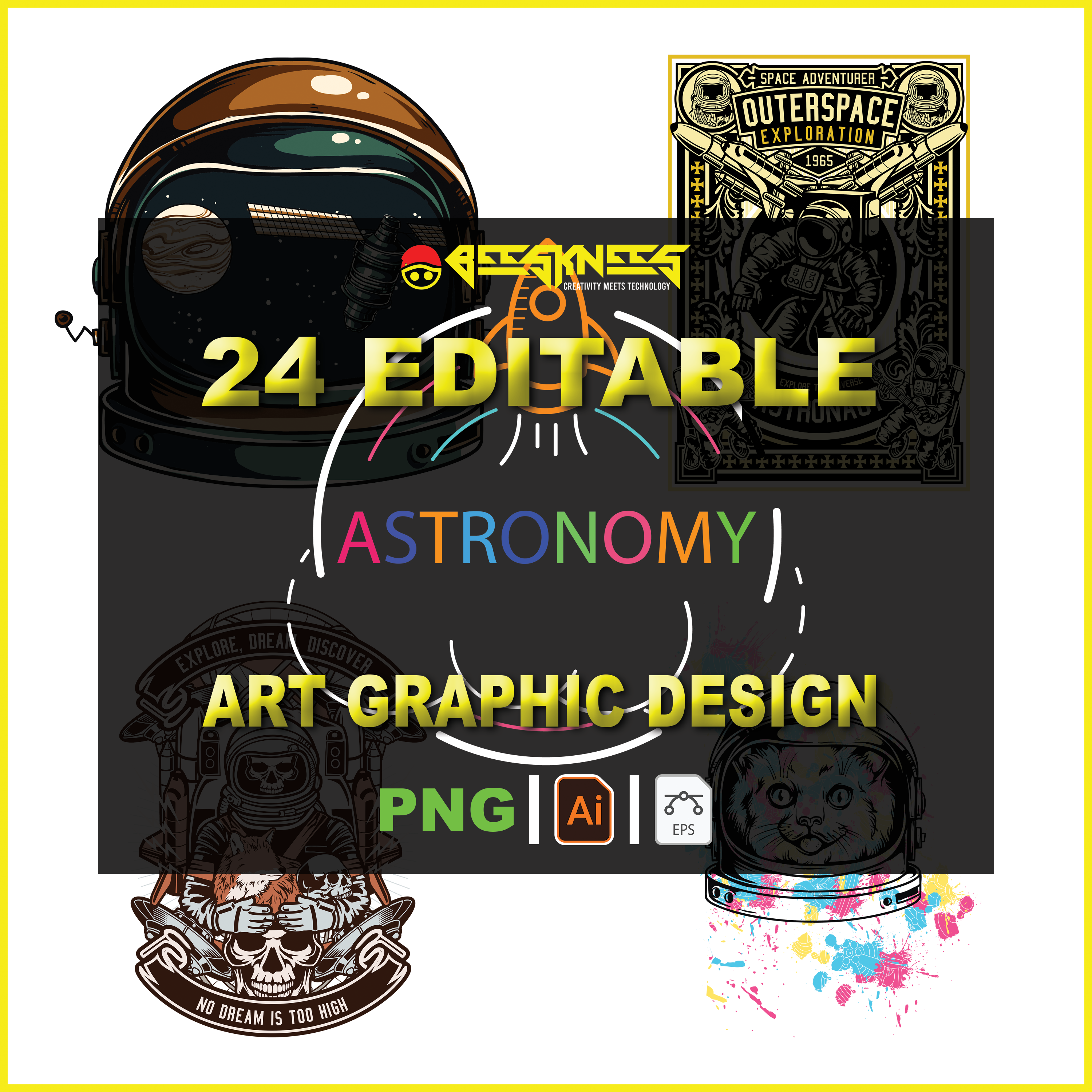 24 Editable ASTRONOMY Art Graphic Design - Payhip