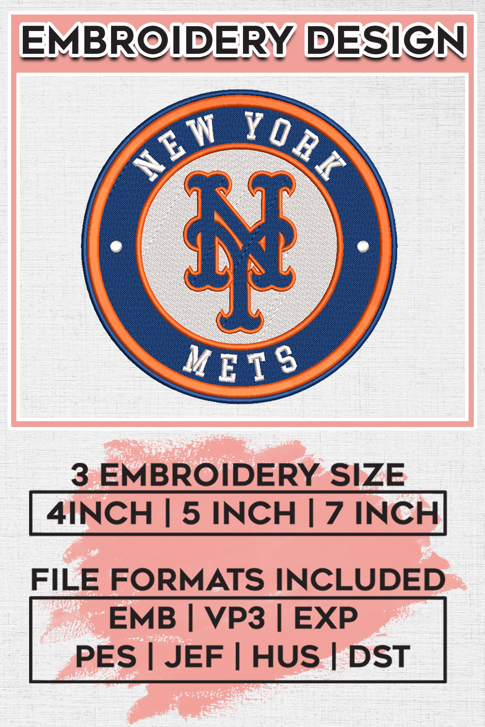 New York Mets Embroidery Designs, MLB Mets Embroidery Designs, MLB ...