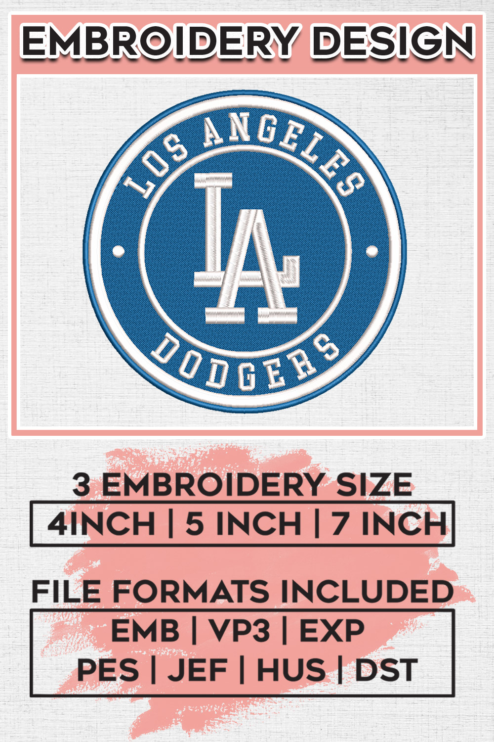 Los Angeles Dodgers Embroidery Designs, MLB Dodgers Embroidery Designs ...