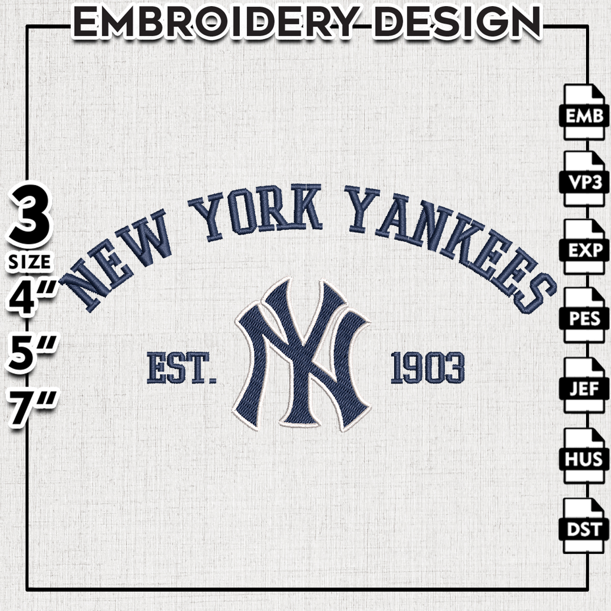 New York Yankees Est 1903 Embroidery Designs, MLB Yankees Embroidery ...