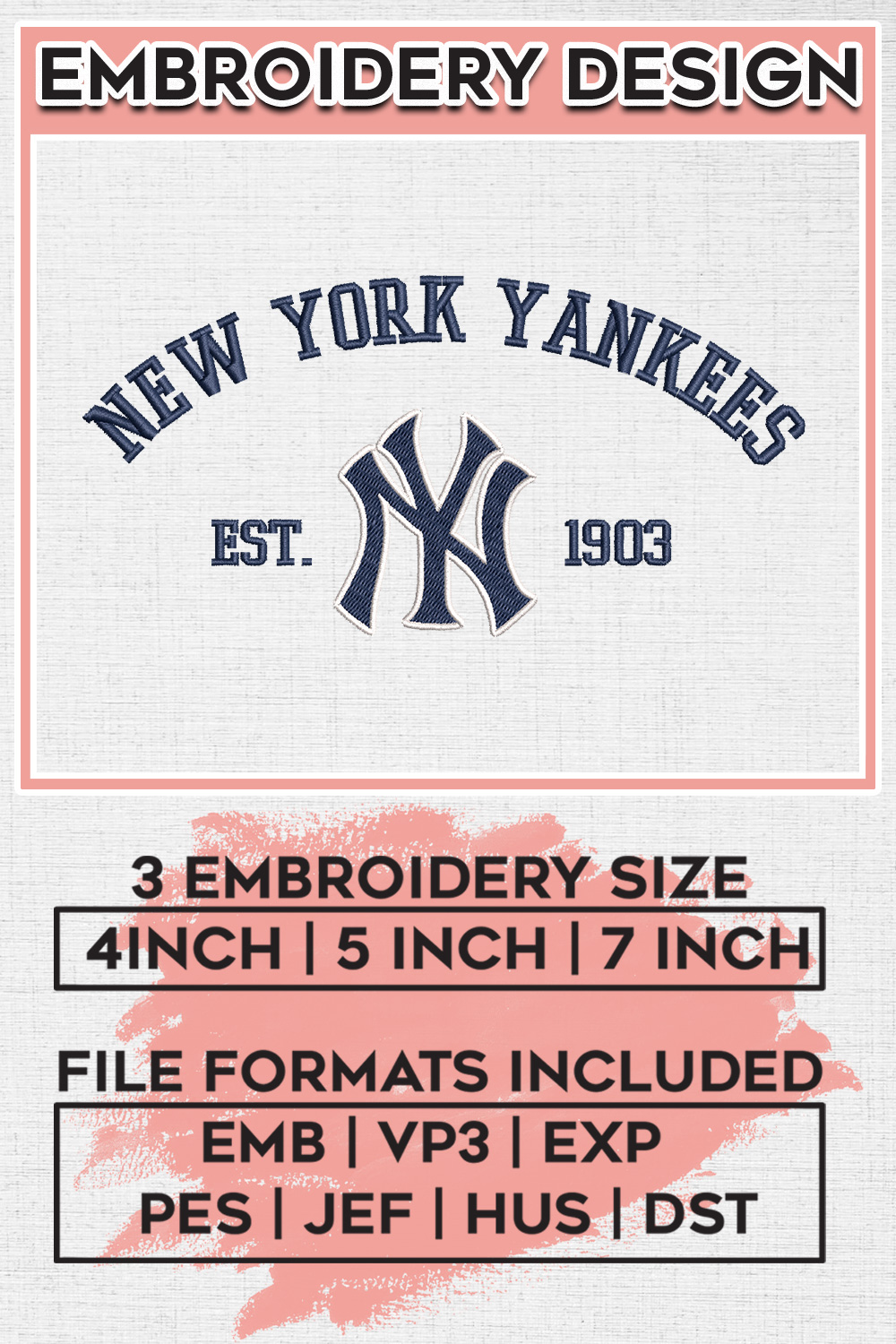 New York Yankees Est 1903 Embroidery Designs, MLB Yankees Embroidery ...